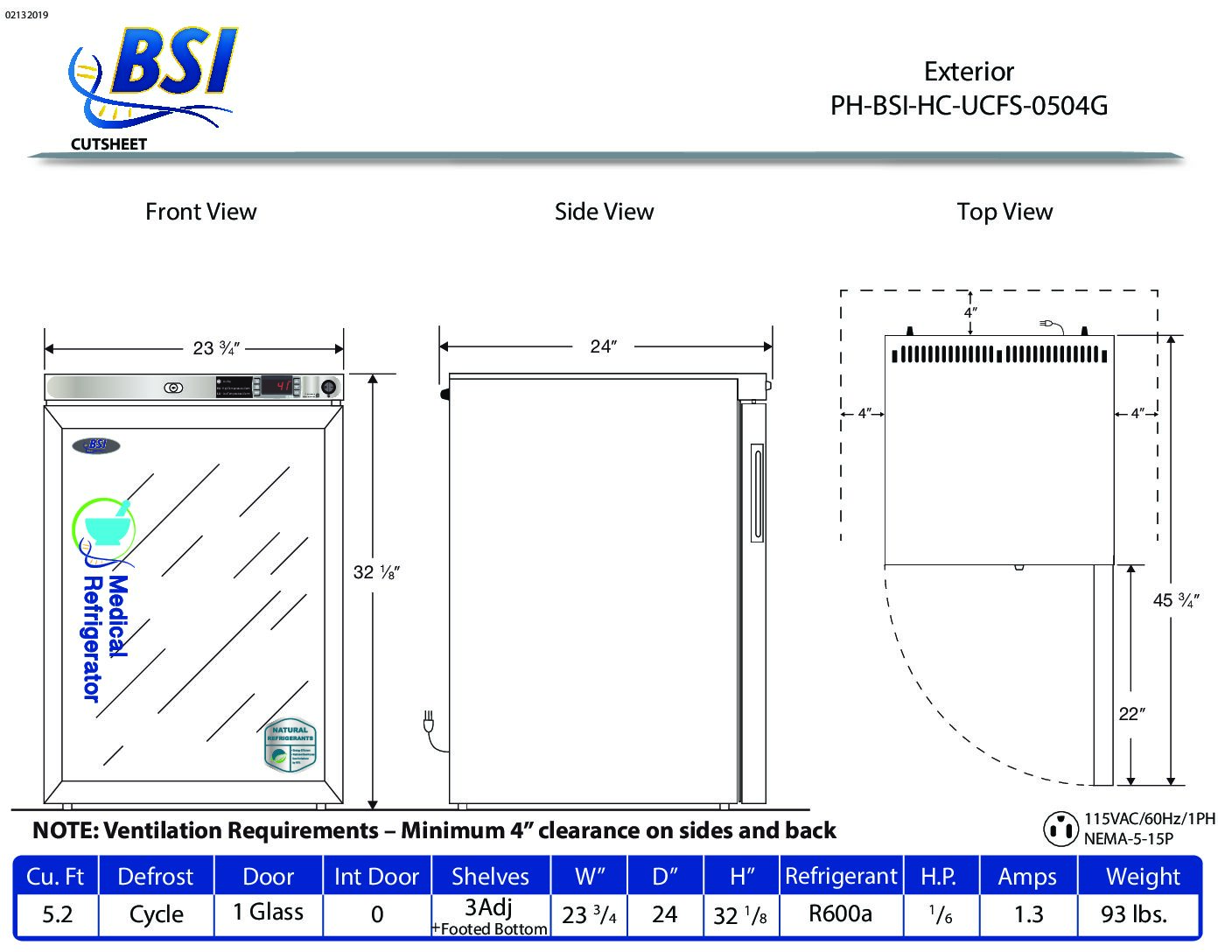 BSI Silver Series Freestanding Glass Door Undercounter Pharmacy/Vaccine ...
