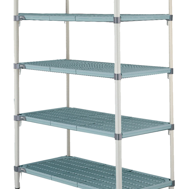 MetroMax Q® Polymer Shelving Unit- 72" (W) x 24" (D) - 5 Shelves ...