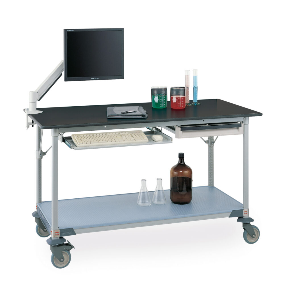 MetroMax® Stationary Lab Worktable - Black Phenolic Top - Solid Bottom ...