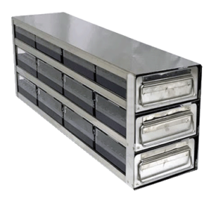 Stainless Upright Freezer Racks for 2 inch Box Storage