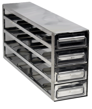 Stainless Upright Freezer Racks for 3 Inch Boxes